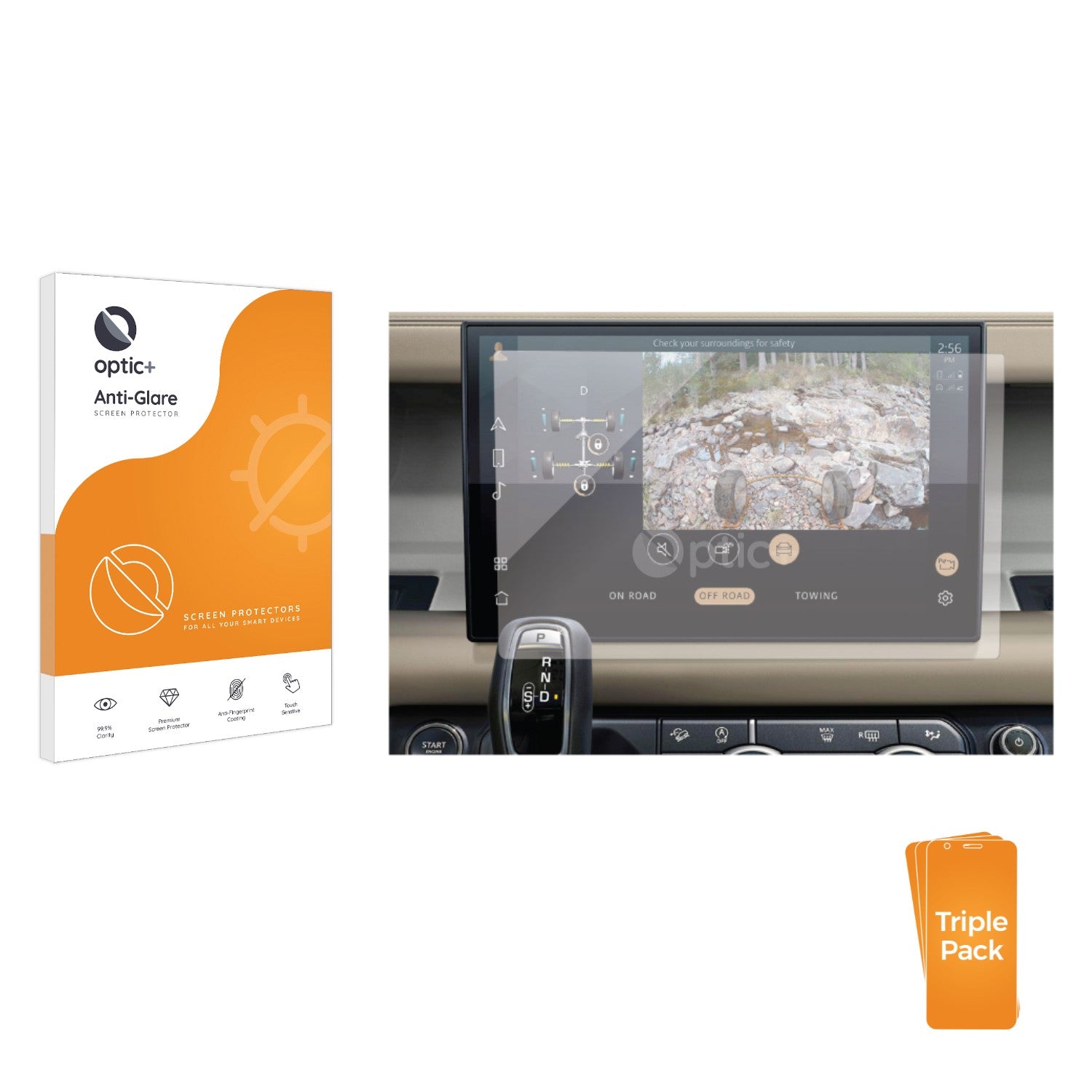 3pk Optic+ Anti-Glare Screen Protectors for Land Rover Defender 2023 - ScreenShield
