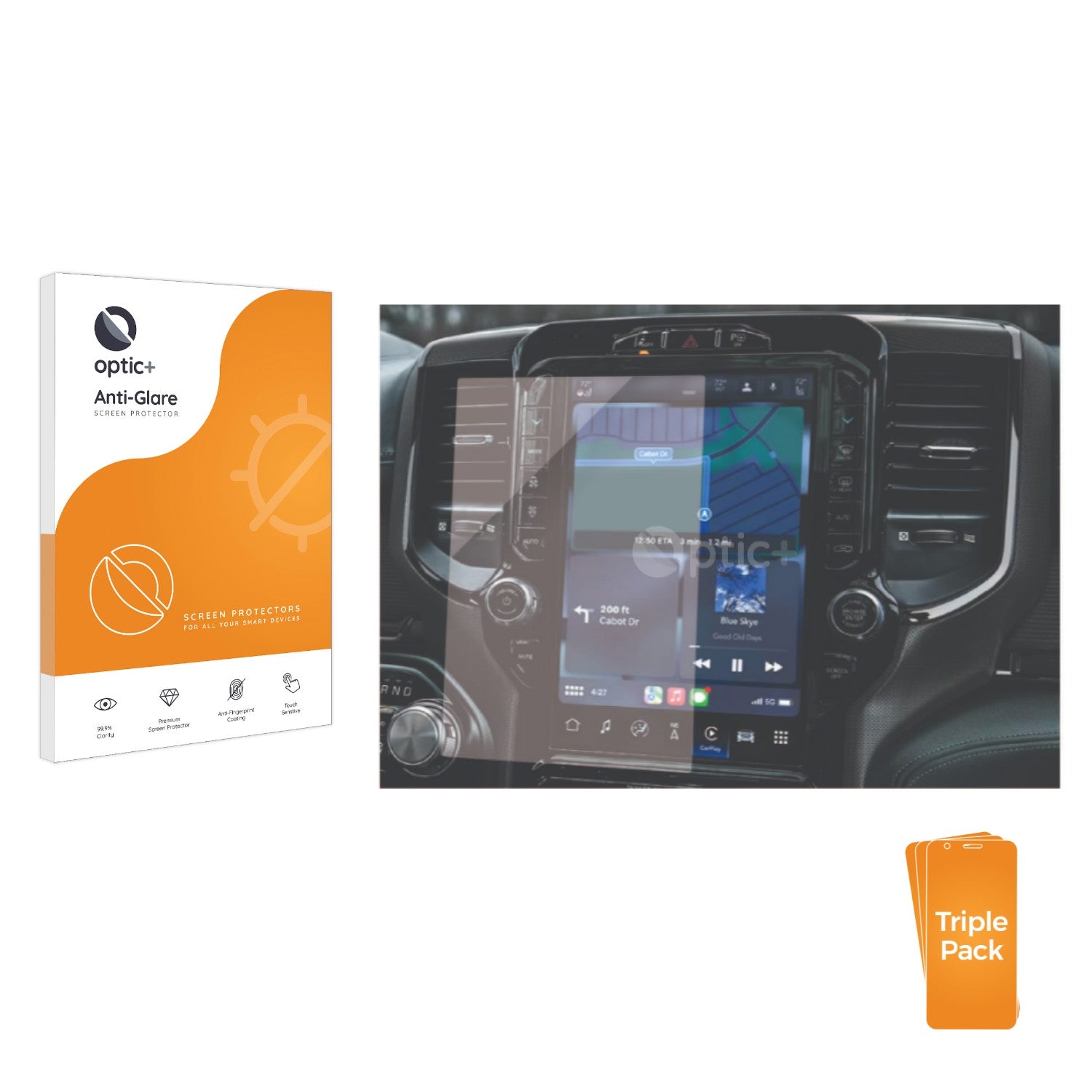 3pk Optic+ Anti-Glare Screen Protectors for 2023 Ram 1500 TRX - ScreenShield