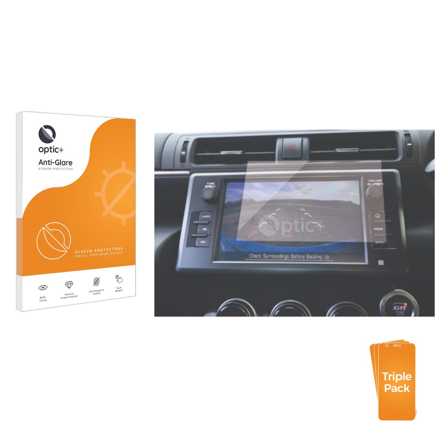 3pk Optic+ Anti-Glare Screen Protectors for Toyota GR86 2024 Infotainment System - ScreenShield