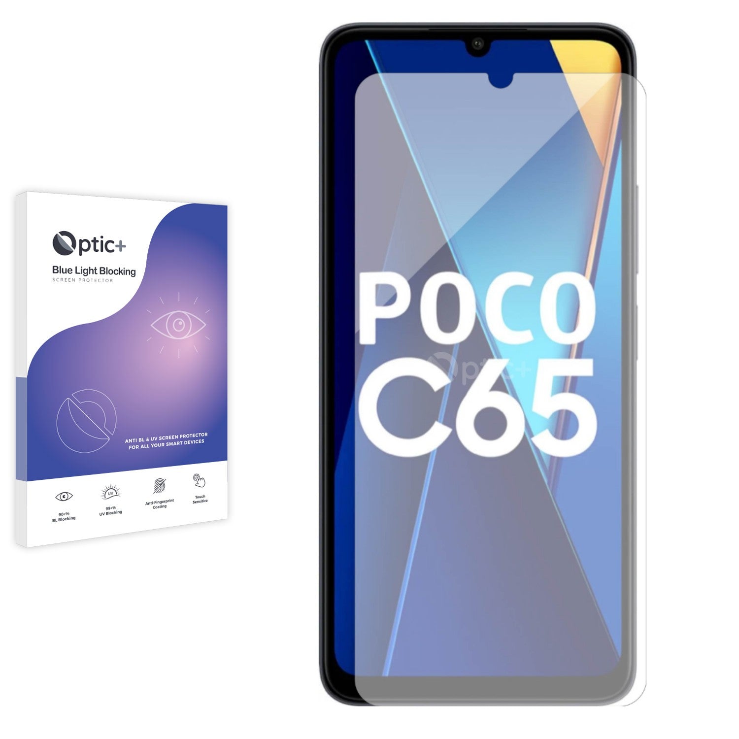 Optic+ Blue Light Blocking Screen Protector for Xiaomi Poco C65 - ScreenShield