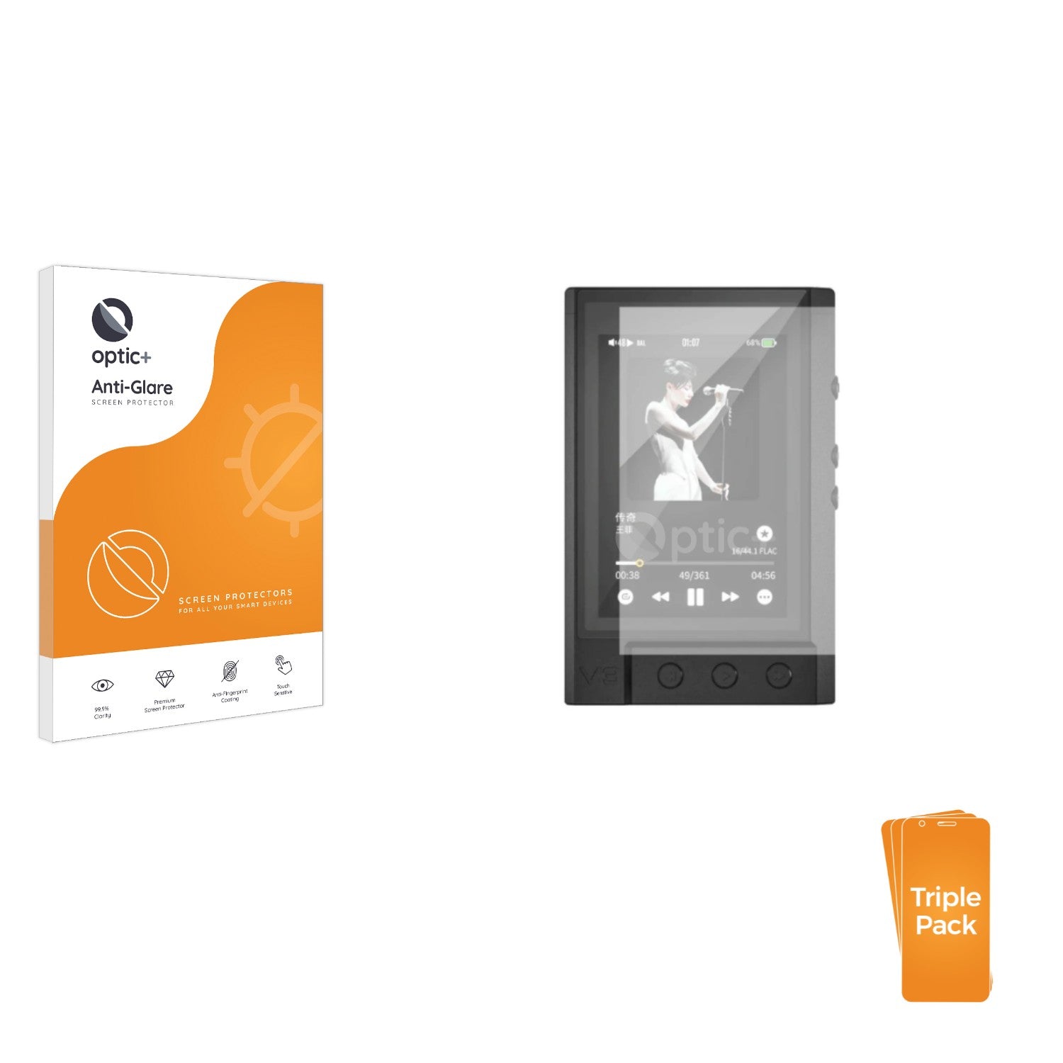 3pk Optic+ Anti-Glare Screen Protectors for TempoTec V3 - ScreenShield