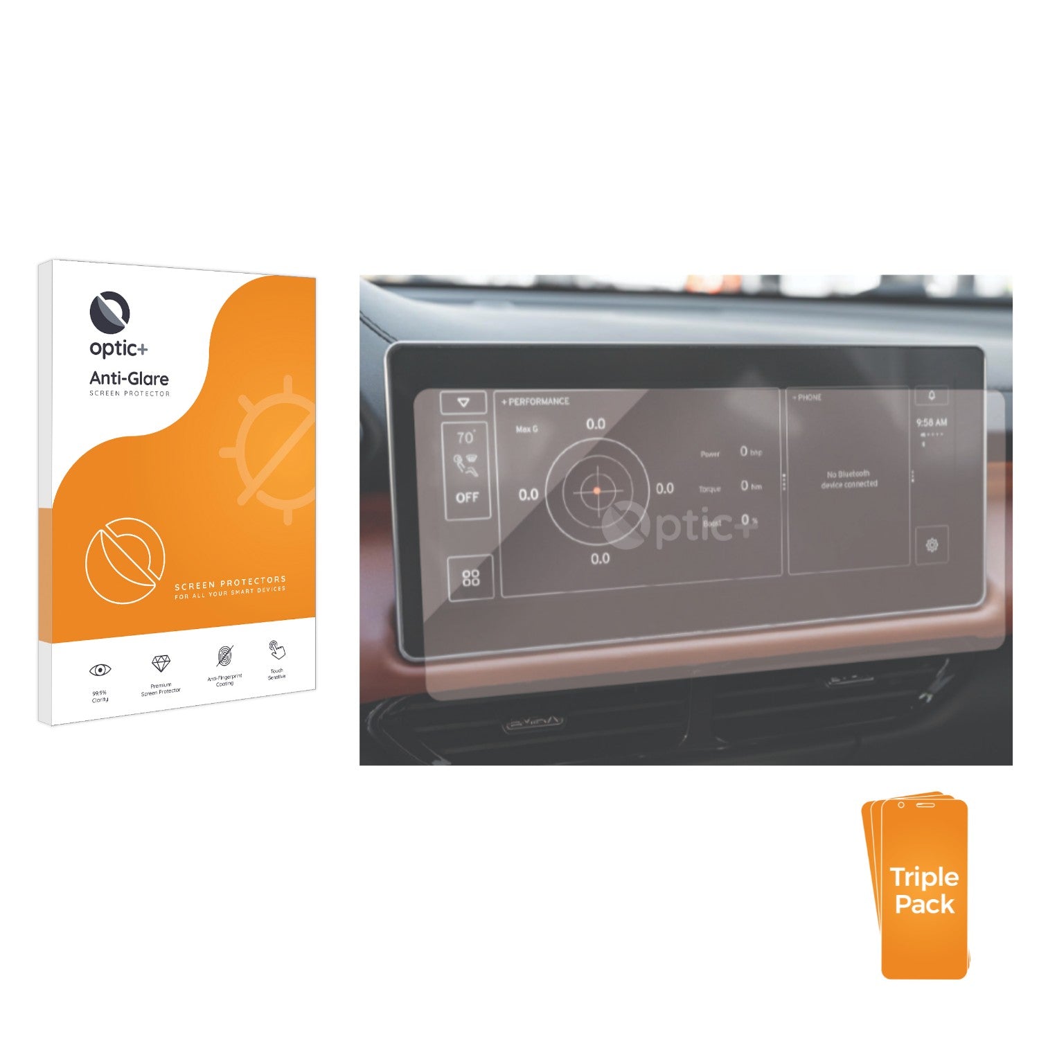 3pk Optic+ Anti-Glare Screen Protectors for Lotus Emira 2024 - ScreenShield