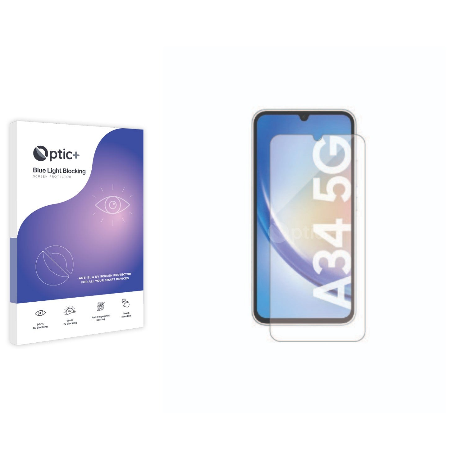 Optic+ Blue Light Blocking Screen Protector for Samsung Galaxy A34 5G ...
