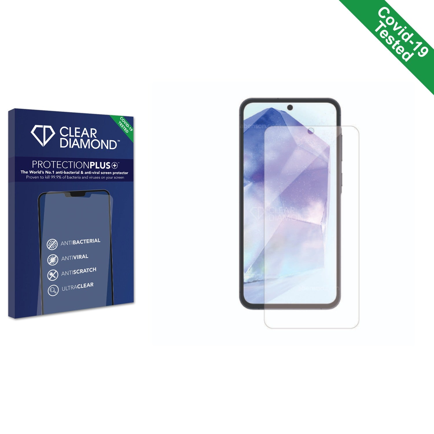 Clear Diamond Anti-viral Screen Protector for Samsung Galaxy A55 5G ...