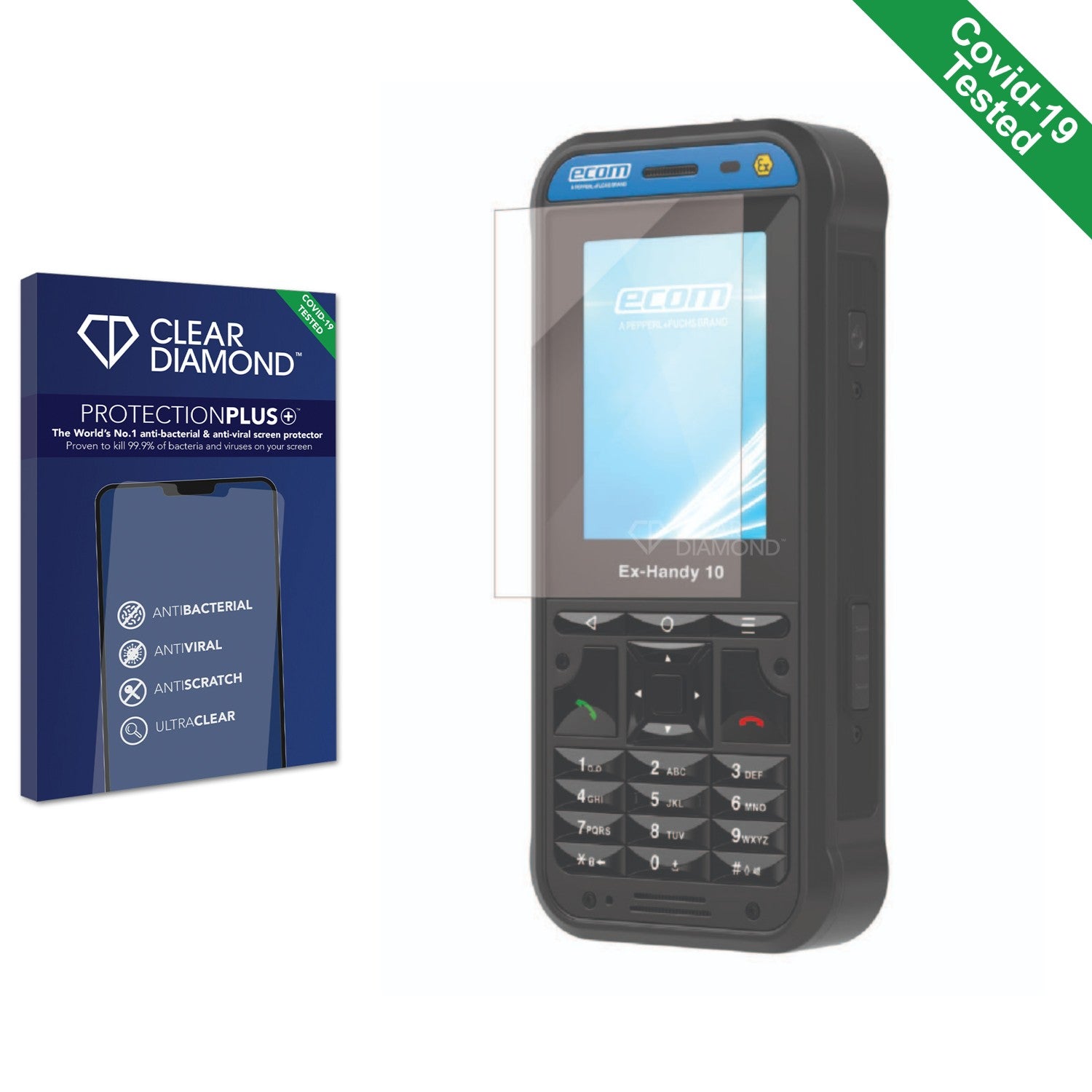 Clear Diamond Anti-viral Screen Protector for Ecom Ex-Handy 10 DZ1 ...