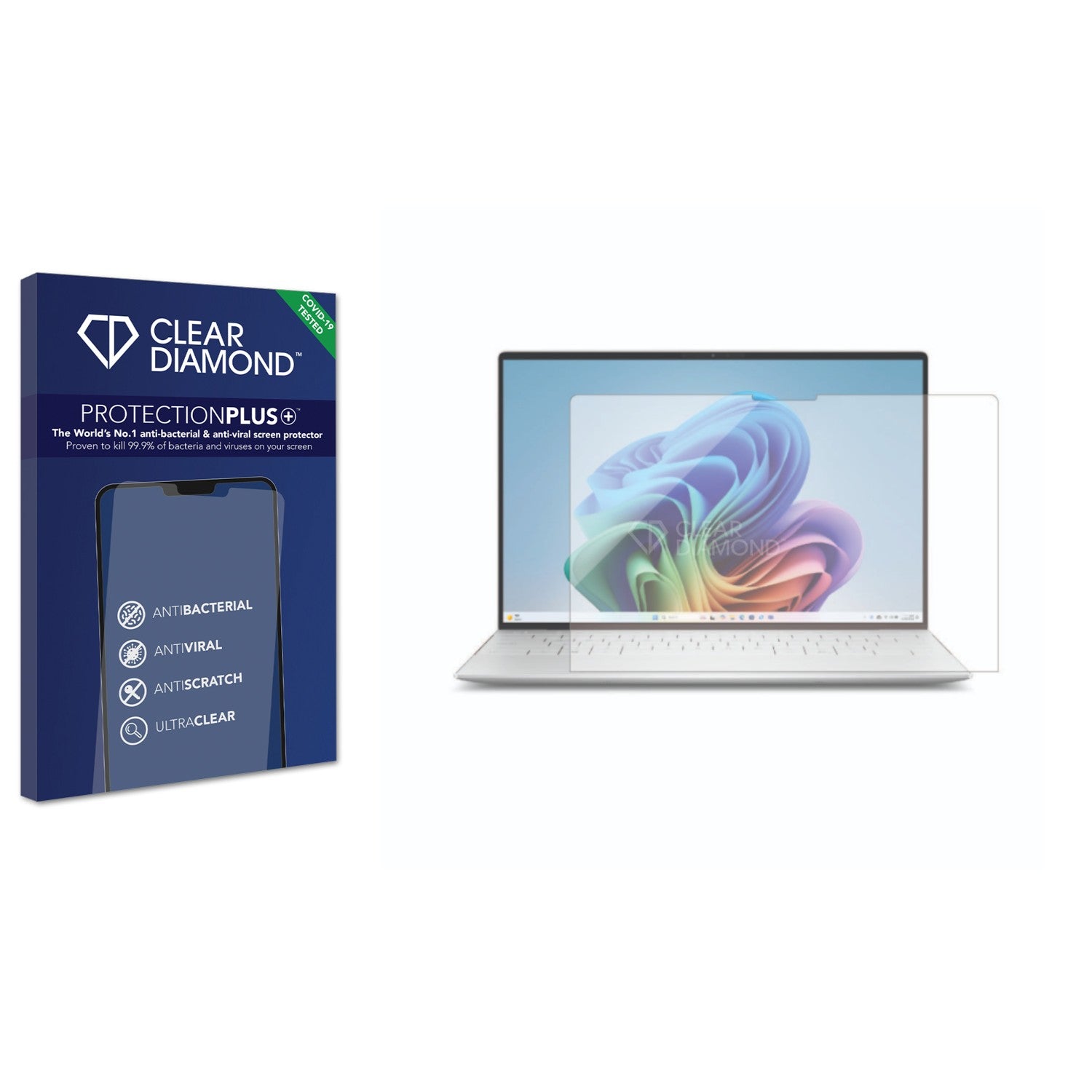 Clear Diamond Anti-viral Screen Protector for Dell XPS 13 9345 ...