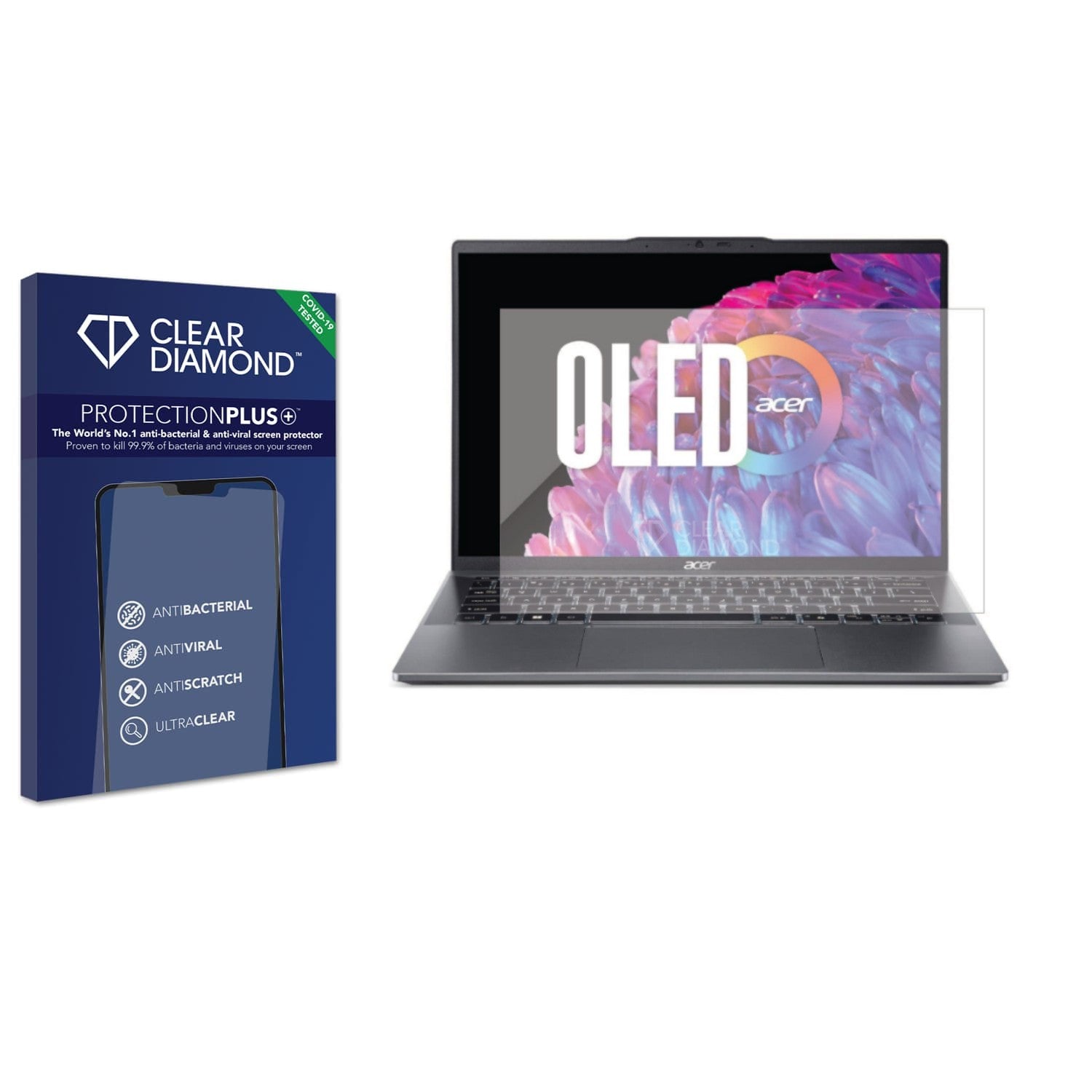 Clear Diamond Anti-viral Screen Protector for Acer Swift Go 14 OLED ...