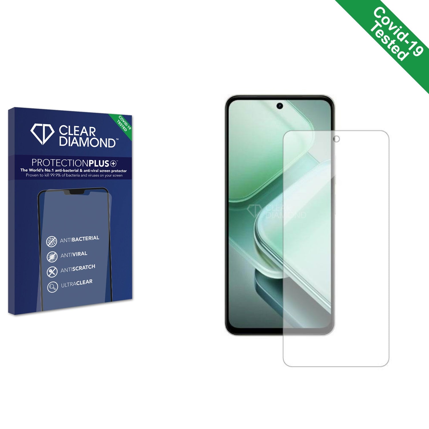 Clear Diamond Anti-viral Screen Protector for Vivo iQOO Z9x - ScreenShield