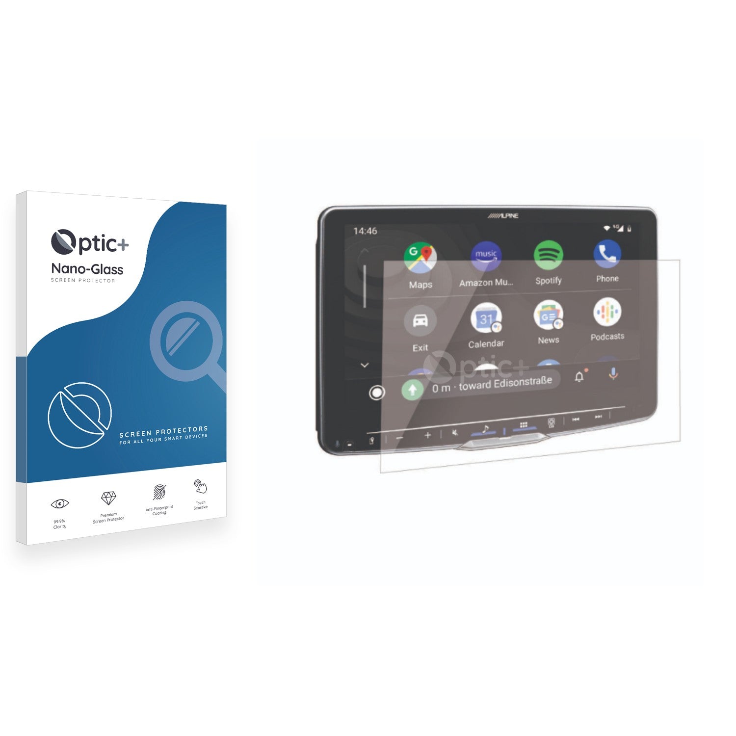 Optic+ Nano Glass Screen Protector for Alpine ILX-F509A Halo 9 ...