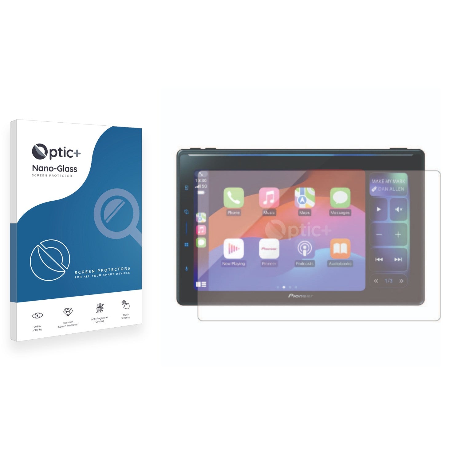 Optic+ Nano Glass Screen Protector for Pioneer SPH-EVO107DAB 10.1 ...