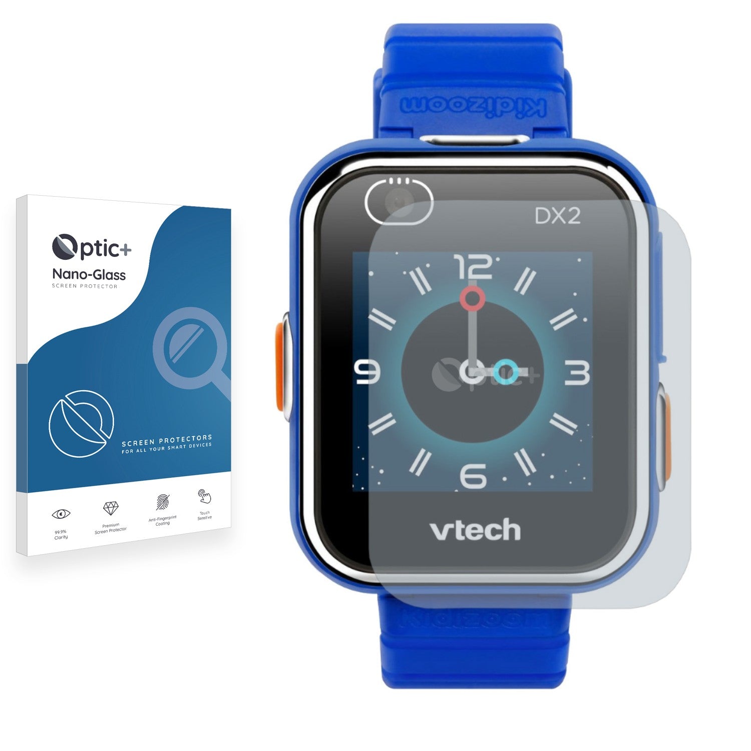 Optic+ Nano Glass Screen Protector for Vtech Kidizoom Smart Watch DX2 ...
