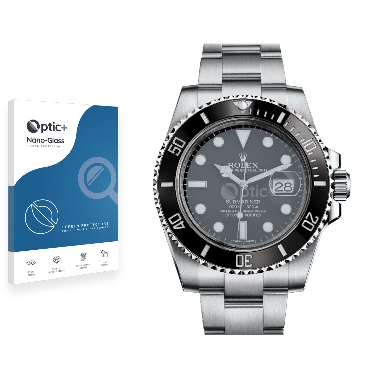 Optic+ Nano Glass Screen Protector for Rolex Submariner (Date ...