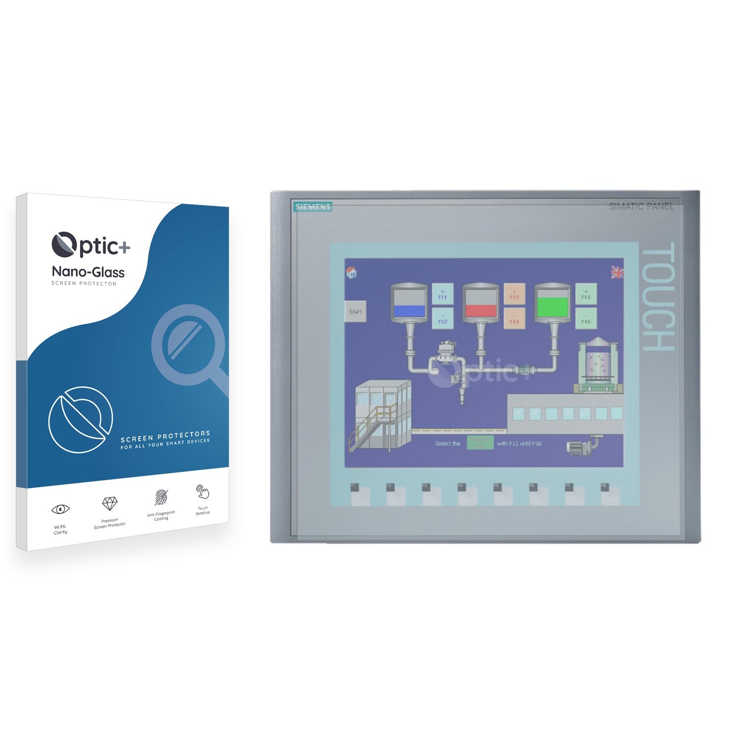 Optic+ Nano Glass Screen Protector for Siemens Simatic HMI KTP 1000 ...