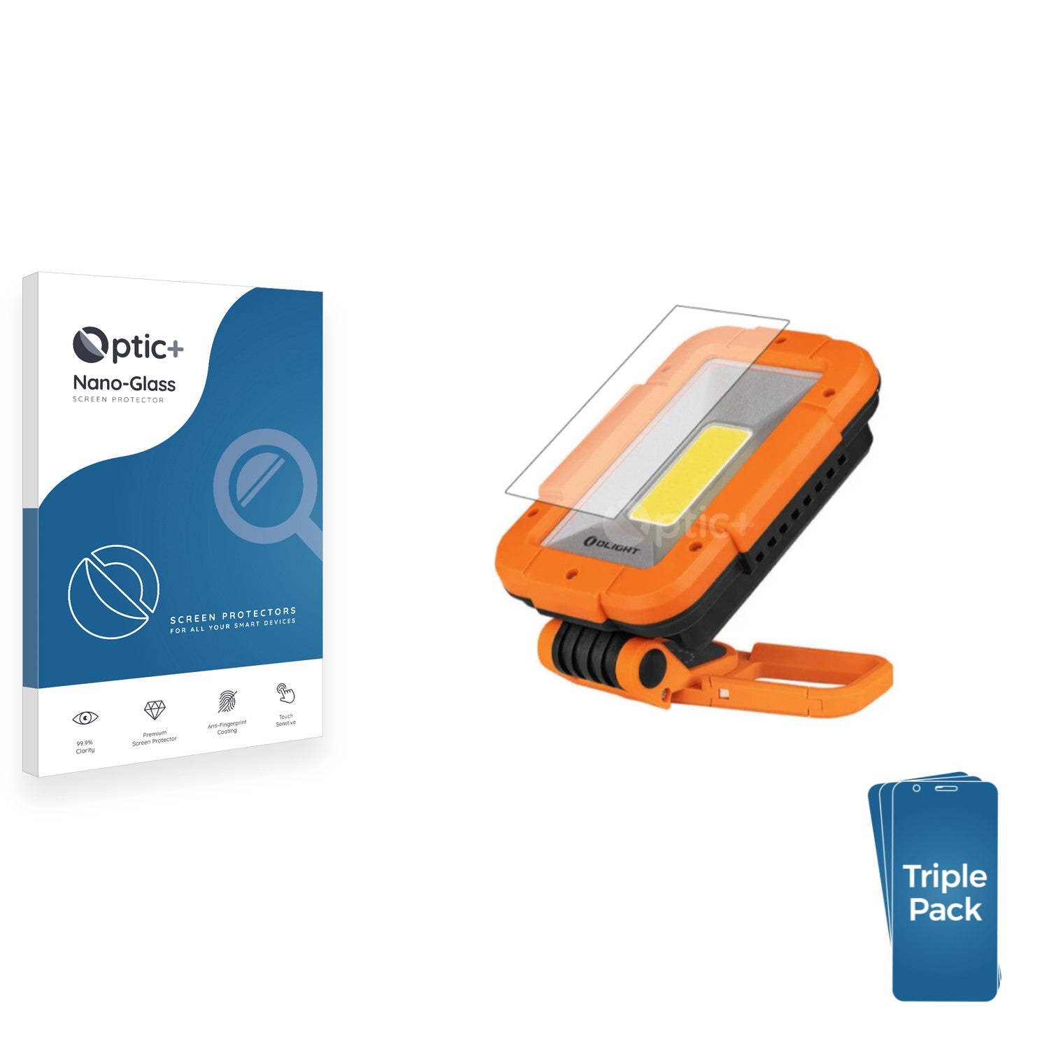 3pk Optic+ Nano Glass Screen Protectors for Olight Swivel Pro Max ...
