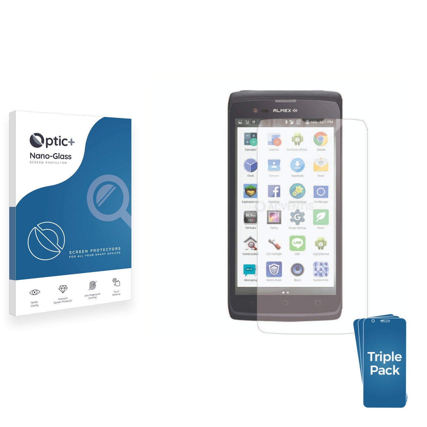3pk Optic+ Nano Glass Screen Protectors for Almex Cruise 1 - ScreenShield