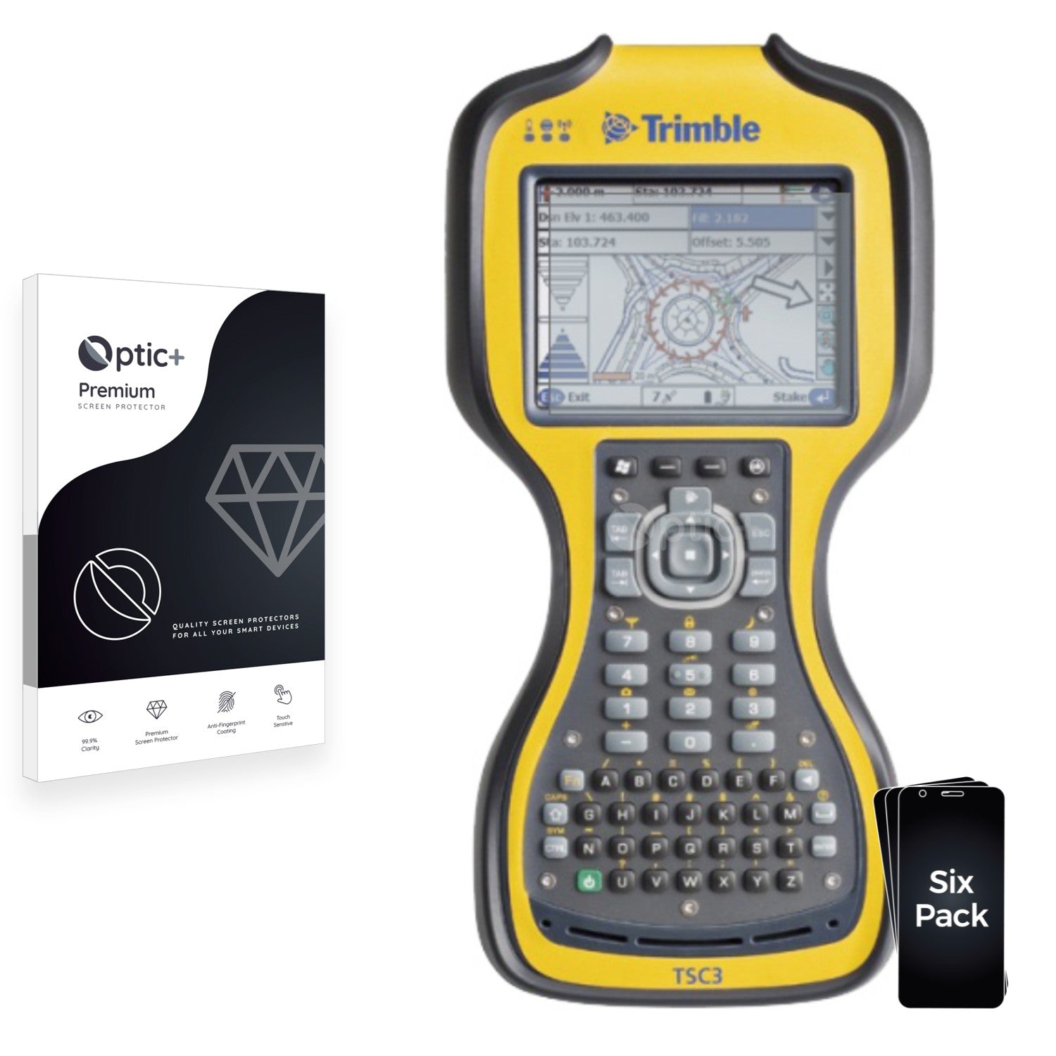 6pk Optic+ Premium Film Screen Protectors for Trimble TSC3 - ScreenShield