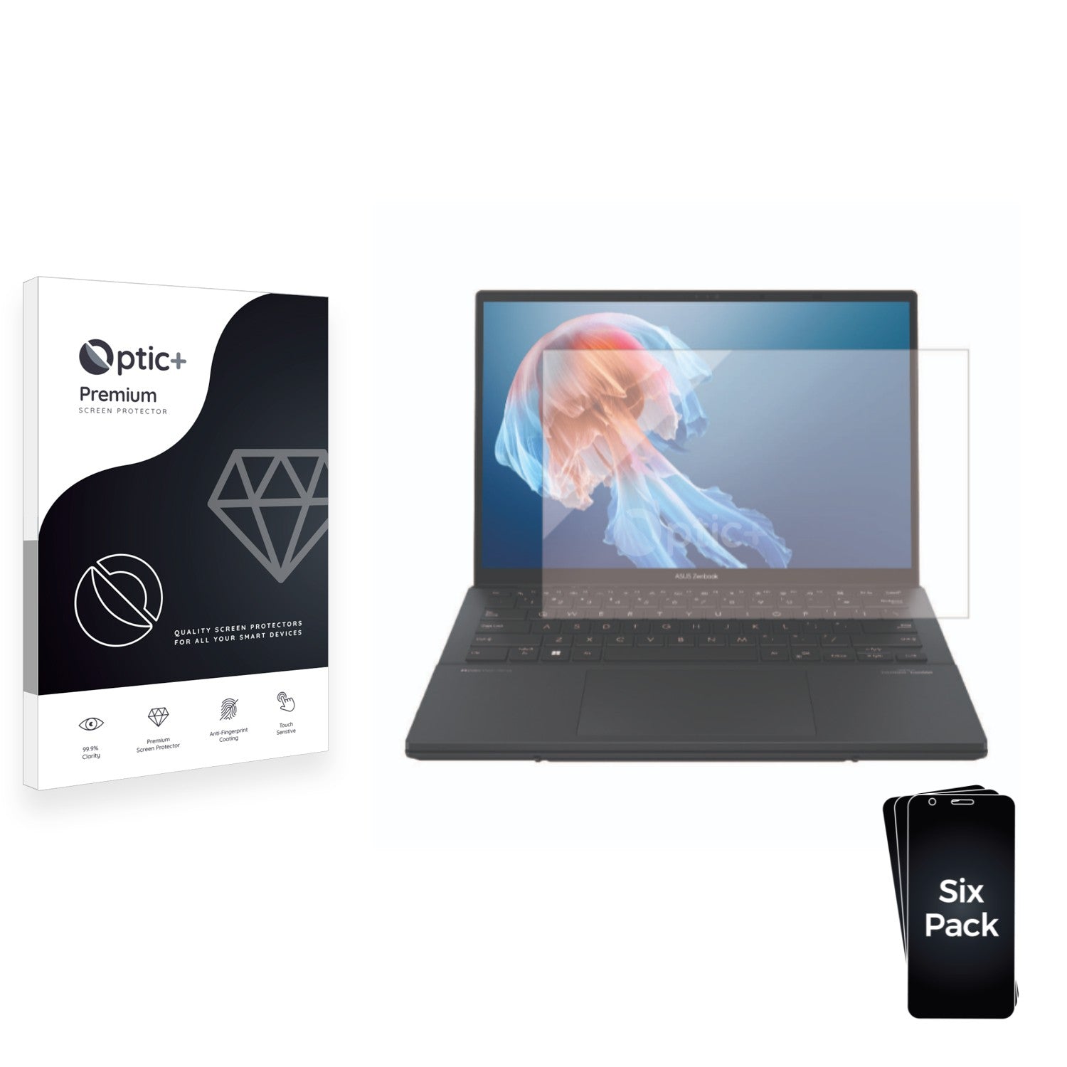 6pk Optic+ Premium Film Screen Protectors for ASUS ZenBook Duo OLED ...