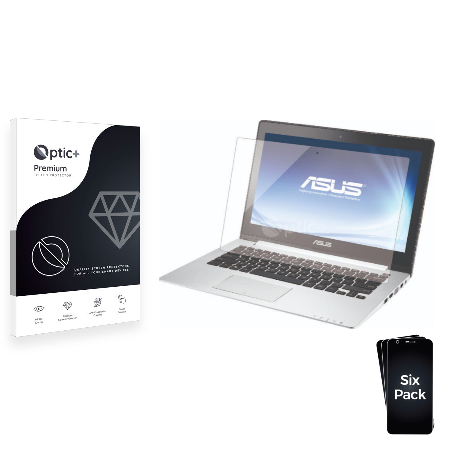 6pk Optic+ Premium Film Screen Protectors for ASUS VivoBook S300CA ...