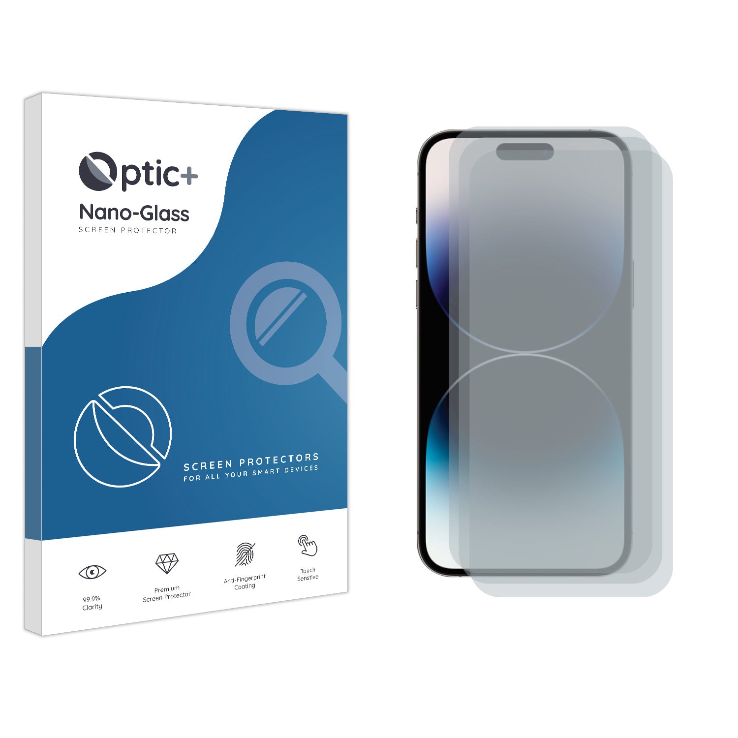 3pk Optic+ Nano Glass Screen Protector for Apple iPhone 14 Pro Max ...