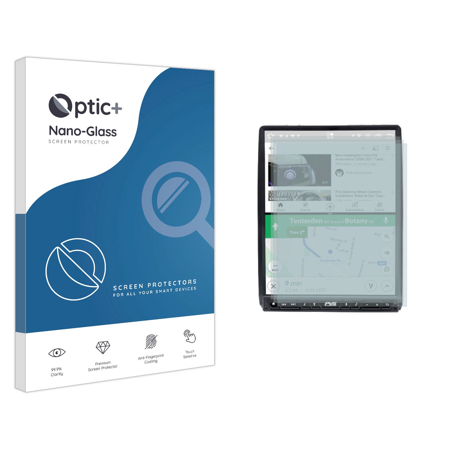 3pk Optic+ Nano Glass Screen Protector for PVS Automotive 12.1 ...